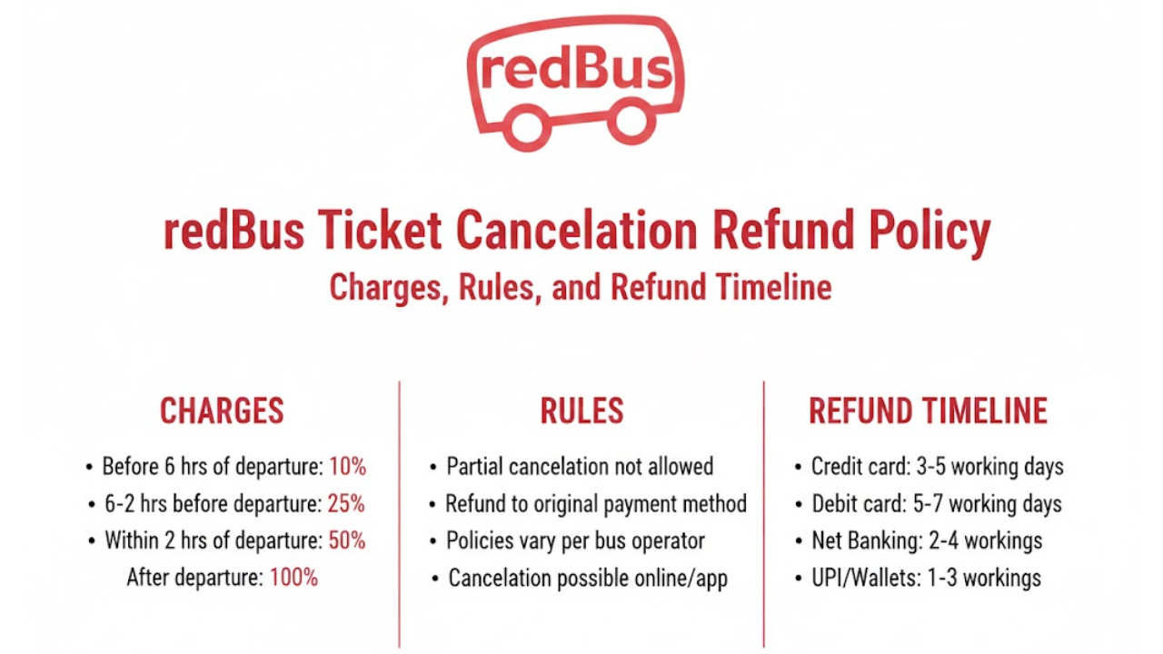 RedBus Ticket Cancellation Refund Policy - Charges, Rules, and Refund ...